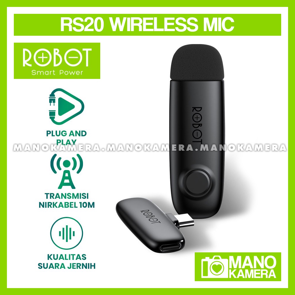 Jual ROBOT Wireless Mic RS20 Wireless Connector Live Tiktok IG Type-C ...