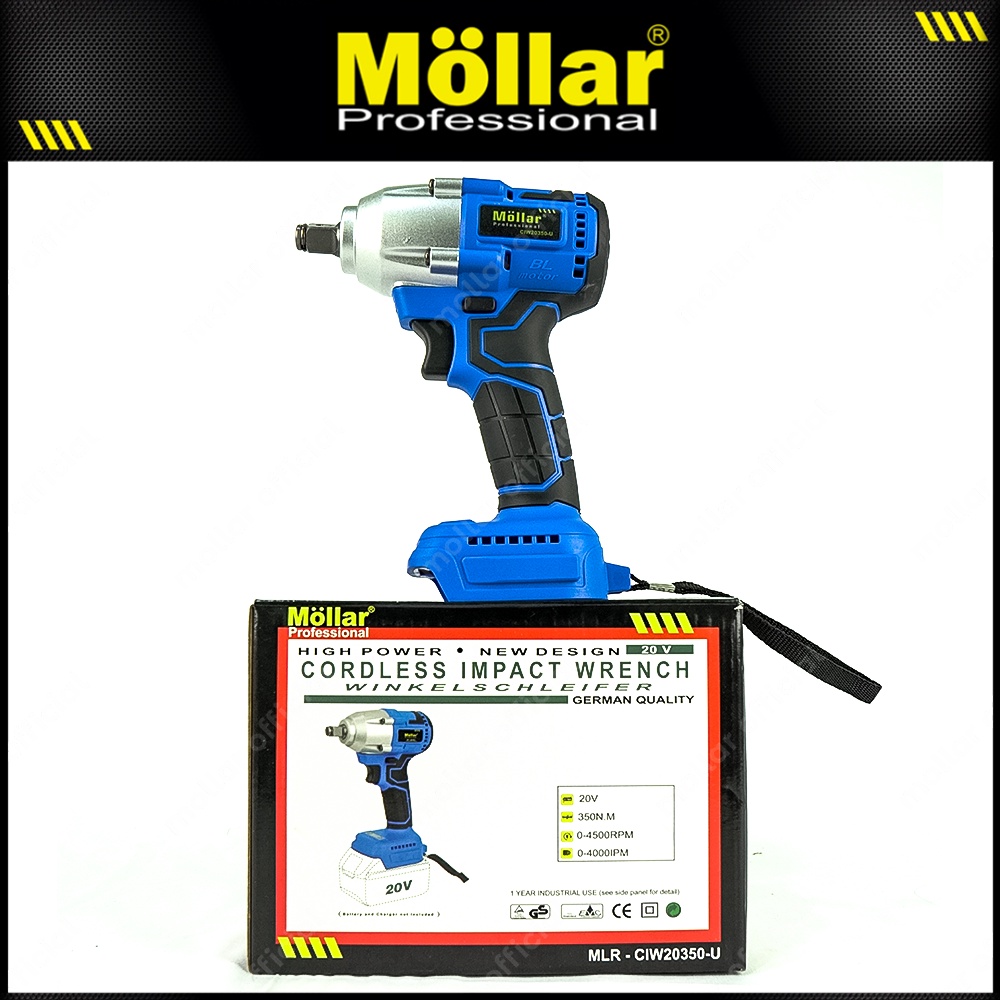 Jual MOLLAR CIW20350-U Cordless Impact Wrench Bor Baterai 20V Unit Only ...