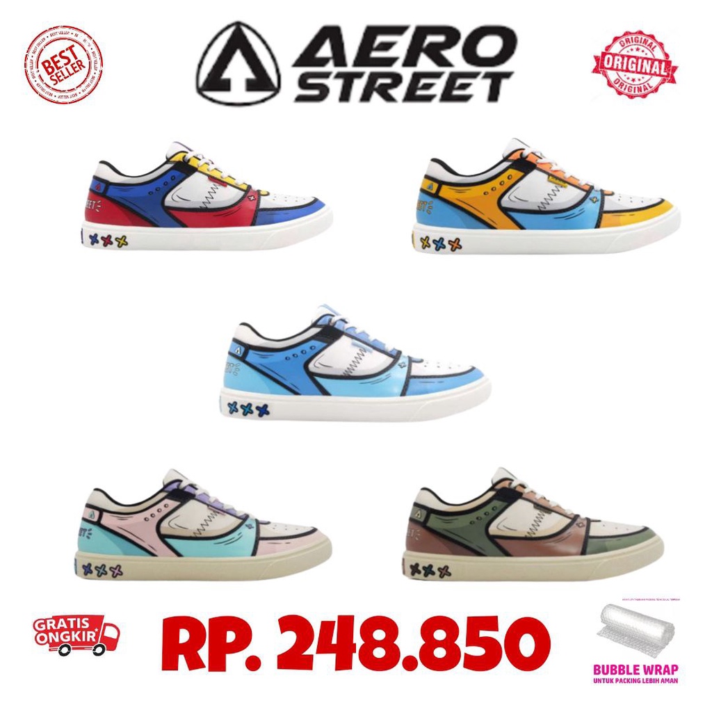 Jual (ORIGINAL) AEROSTREET 2D REBORN BIRU MUDA PUTIH / FOREST HOOPS LOW / MUKLAY COLLABS LIMITED ...