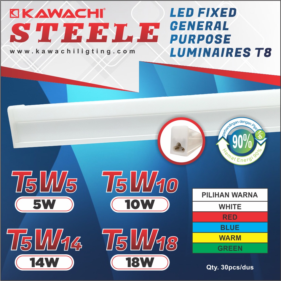 Jual LAMPU LED TUBE/ TL LED FIXED GENERAL PURPOSE LUMINAIRES T5 10WATT ...