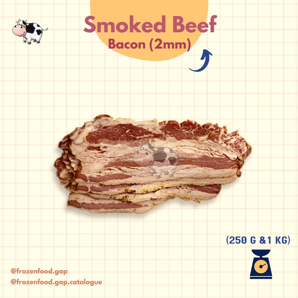 Jual SMOKED BEEF BACON SLICE | FROZENFOODGAP | Shopee Indonesia
