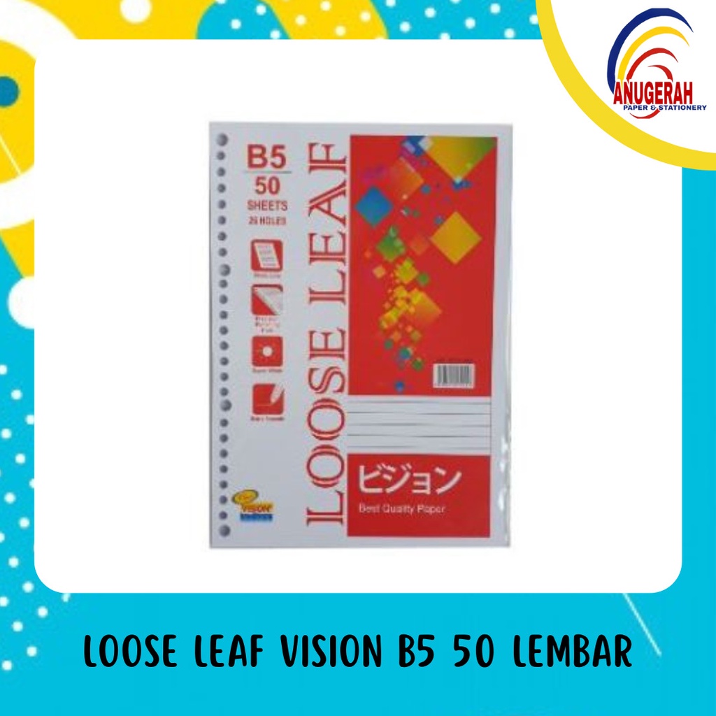 Jual LOOSE LEAF VISION B5 50 LEMBAR (PCS) | Shopee Indonesia
