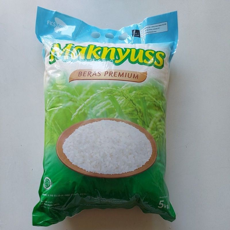 Jual BERAS PREMIUM, 5Kg, HALAL, MAKNYUSS, FKS FOOD | Shopee Indonesia