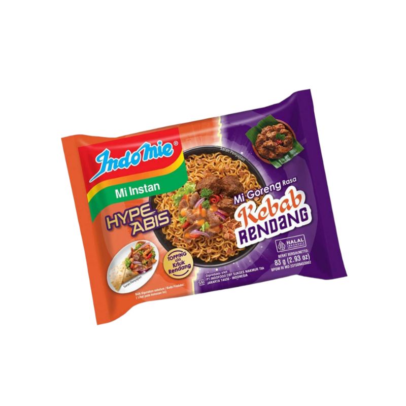 Jual Indomie Hype Abis Mie Goreng Kebab Rendang 83 g | Shopee Indonesia