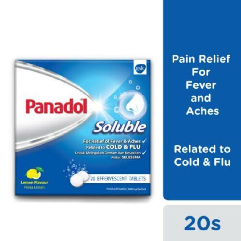 Jual PANADOL SOLUBLE PANADOL CELUP PANADOL PARACETAMOL 500mg MALAYSIA ...