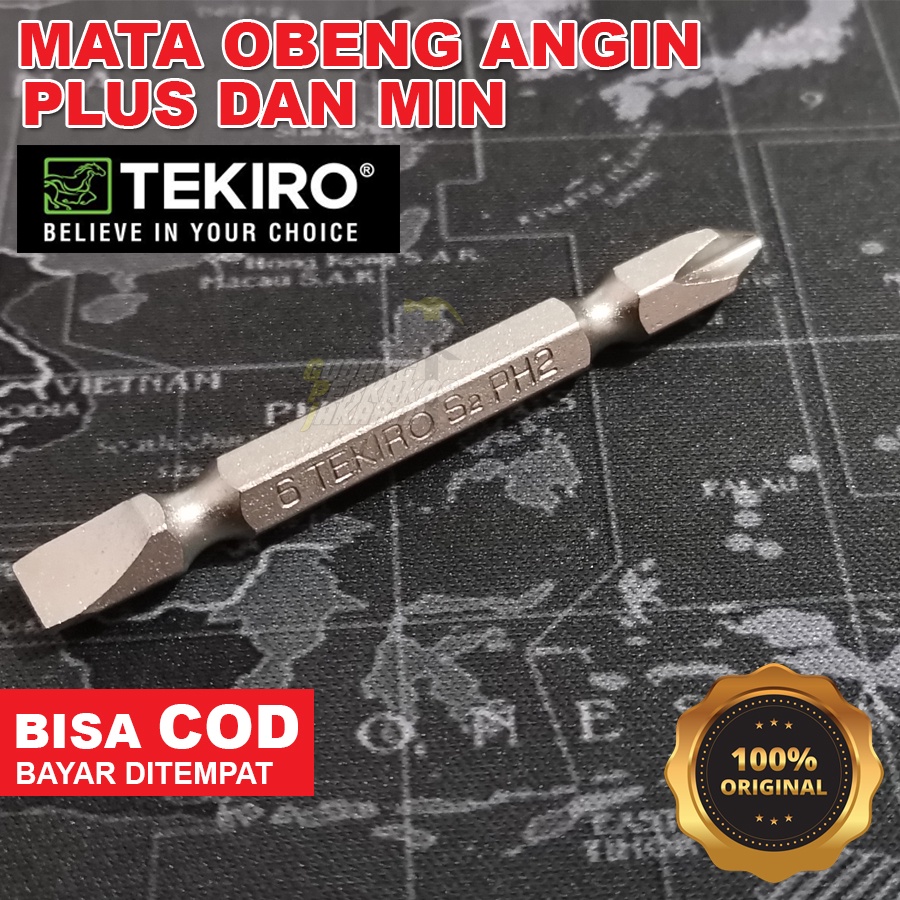 Jual TEKIRO MATA OBENG ANGIN PLUS MINUS ECER / DOUBLE ENDED BIT (+) PH2 ...