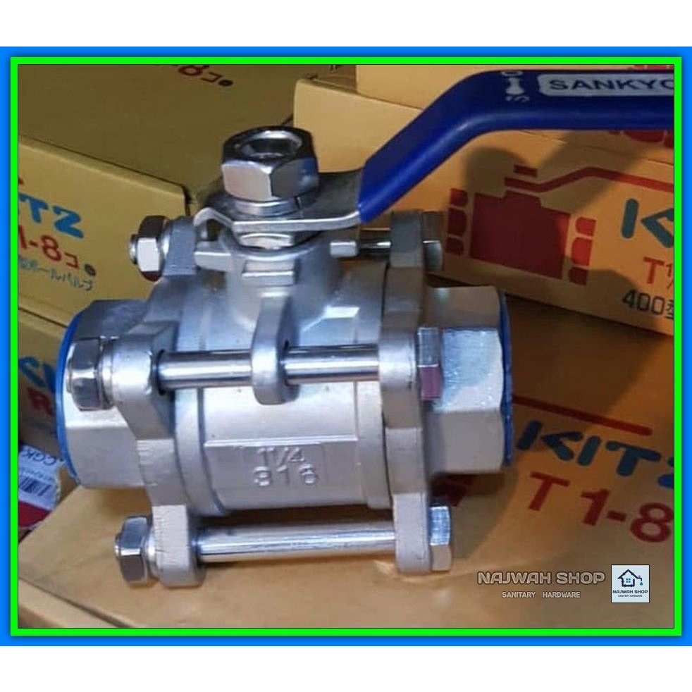 Jual Stop Kran Ball Valve 3PC 2.5" inch Sankyo Class 1000 SS 316 Origin Taiwan Murah Berkualitas ...