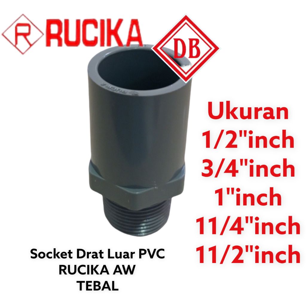 Jual DB SAMBUNGAN PIPA SOK DRAT LUAR SDL/SAMBUNGAN PIPA RUCIKA/1/2"-3/4 ...