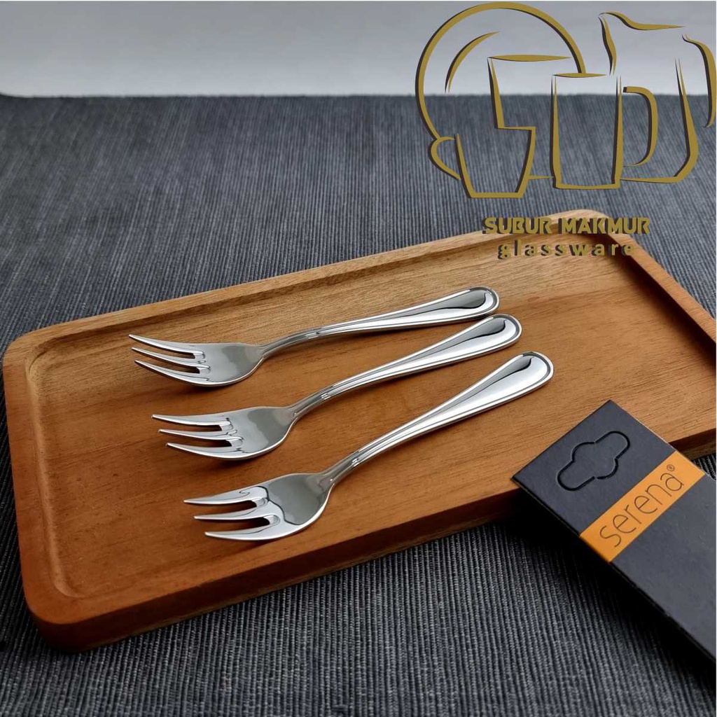 Jual [3 pcs] SERENA ALINE Cake Fork. Garpu Kue Hotel Stainless Tebal ...