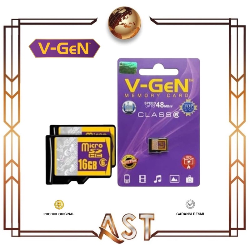 Jual Kartu Memory 16GB Vgen Class 6 Mmc Micro V-gen Original Vgen 100% ...