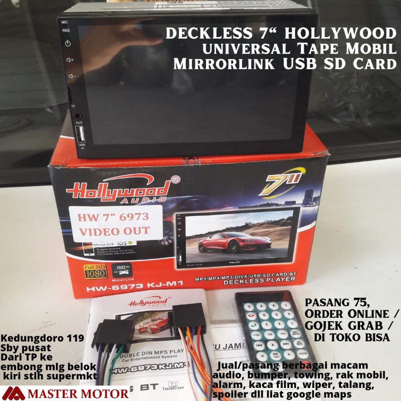 Jual Headunit DECKLESS HOLLYWOOD 7 inch HW 6973 KJ M1 MIRRORLINK MP5 ...