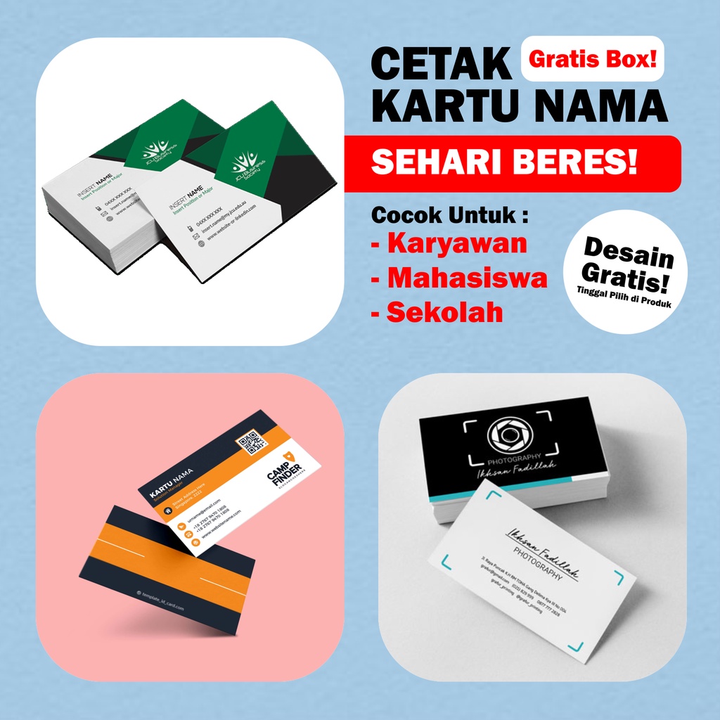 Jual Cetak Kartu Nama | Staff | Karyawan | Shopee Indonesia