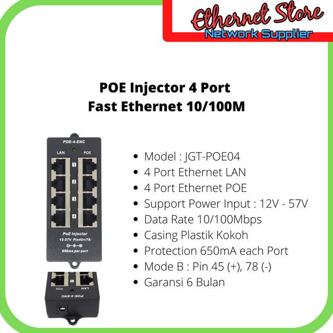 Jual Poe Injector 4 Port 100M Atau Gigabit | Shopee Indonesia