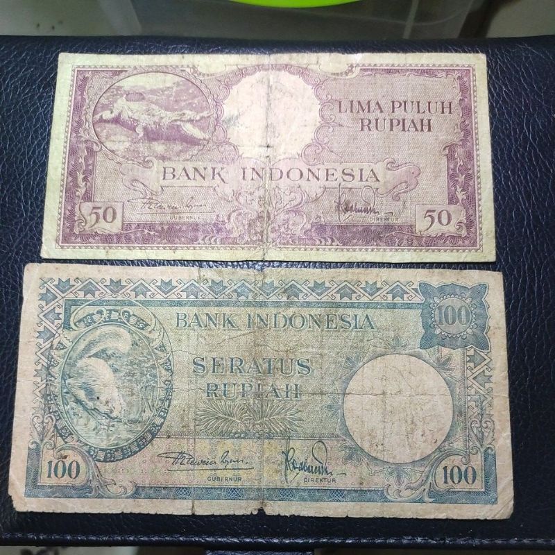 Jual 2 lembar uang kertas seri hewan thn 1957 pecahan 50 buaya dan 100 ... Jual 2 lembar uang kertas seri hewan thn 1957 pecahan 50 buaya dan 100 ...