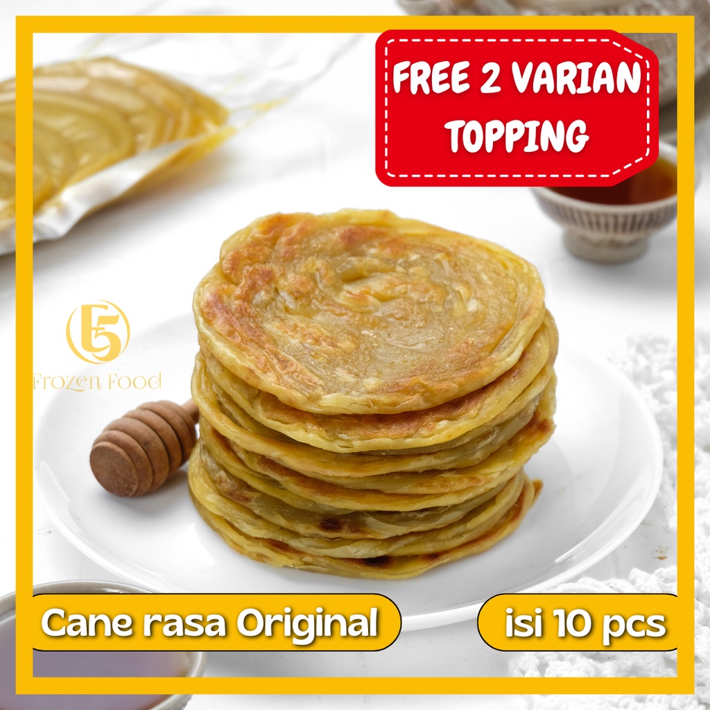 Jual [Bonus Topping] Roti Cane Original + FREE 2 TOPPING / Roti Maryam ...