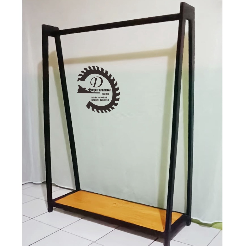 Jual STAND HANGER KAYU A UKURAN TINGGI 150CM PANJANG 60CM / STAND ...