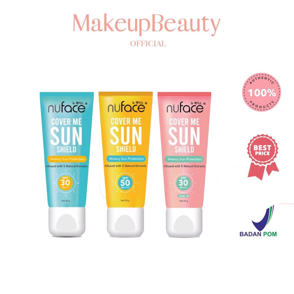 Jual NUFACE Cover Me Sun Shield SPF 30 PA+++ / SPF 50 PA+++ / Tone Up ...