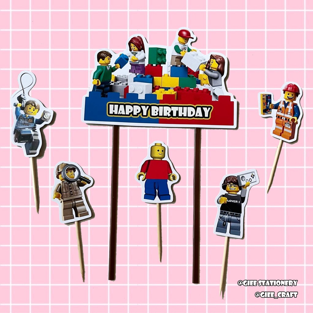 Jual Cake Topper LEGO / Topper Kue LEGO / Hiasan Kue LEGO / LEGO ...