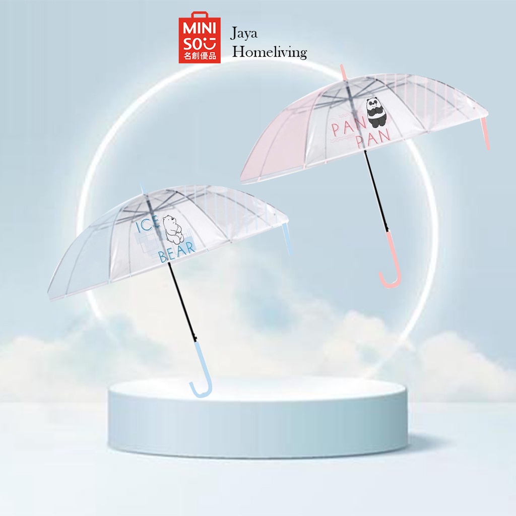 Jual Miniso Payung We Bare Bears Transparent Long-Handled Umbrella ...