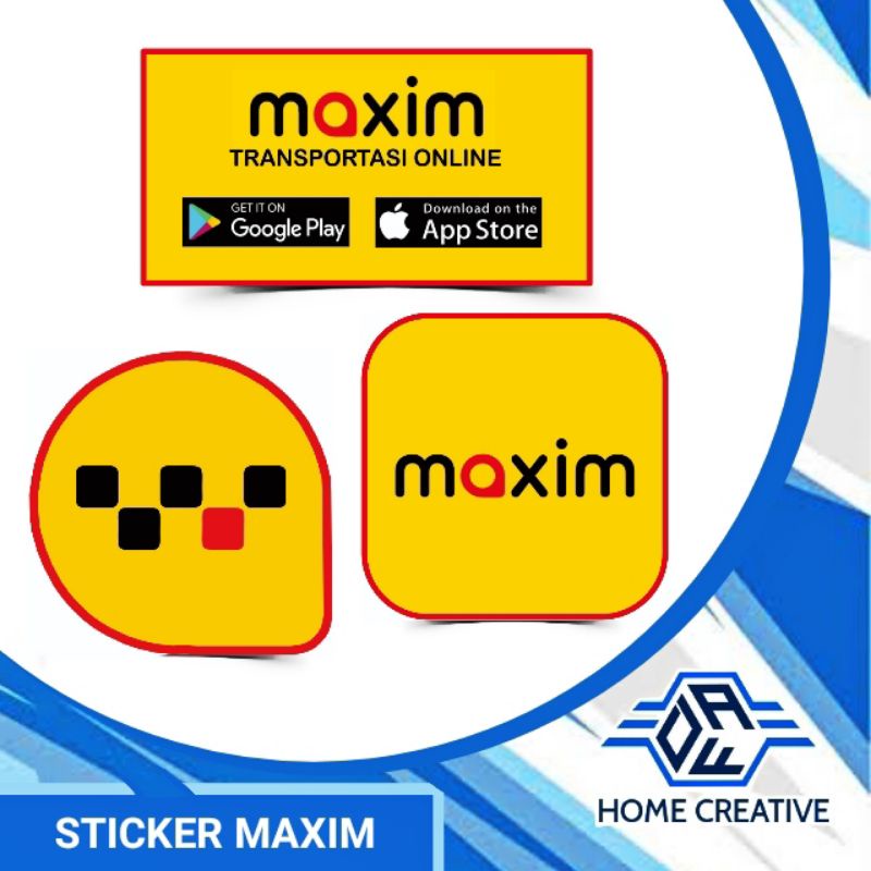 Jual stiker maxim / stiker logo maxim / stiker helm ojek online maxim ...