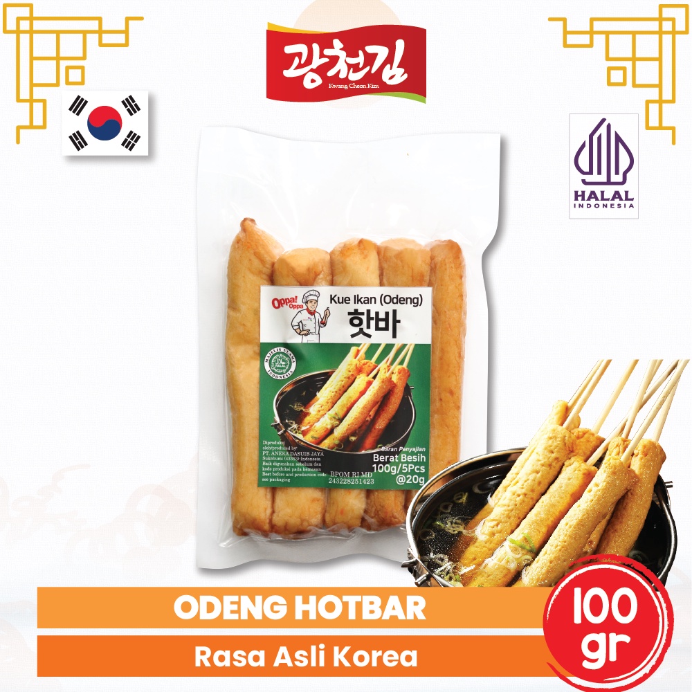 Jual KC (Halal) Oppa Hotbar Odeng Jajan asli Korea 100g/ Odeng Tusuk ...