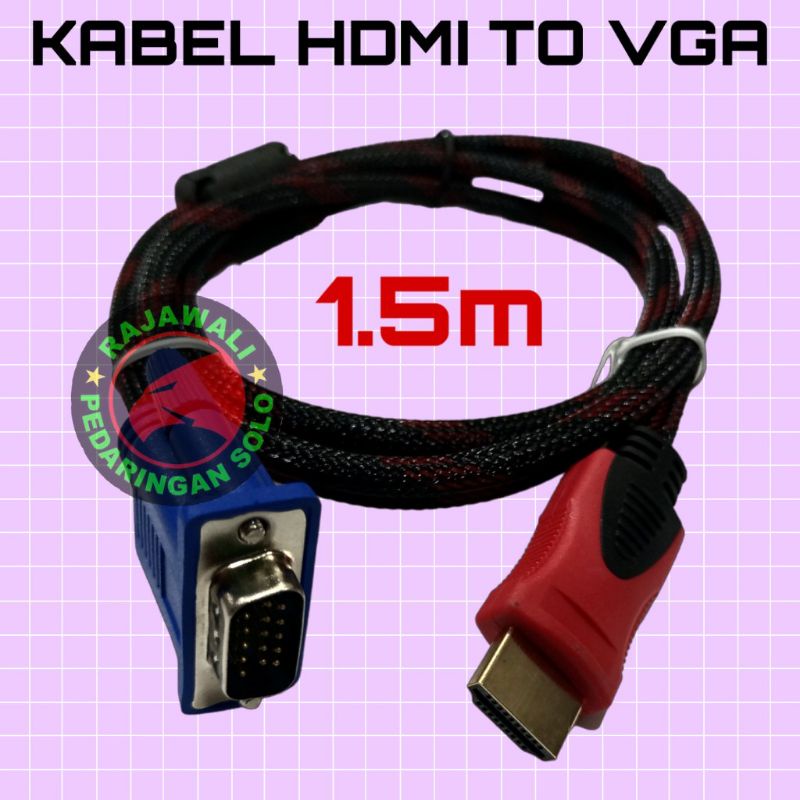 Jual KABEL HDMI TO VGA 1.5M KONVERTER HDMI TO VGA | Shopee Indonesia