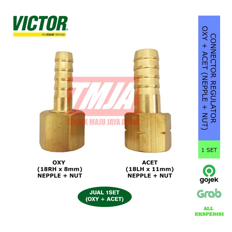 Jual VICTOR Connector Regulator Oksigen Acetylene Nepple + Nut | Shopee ...