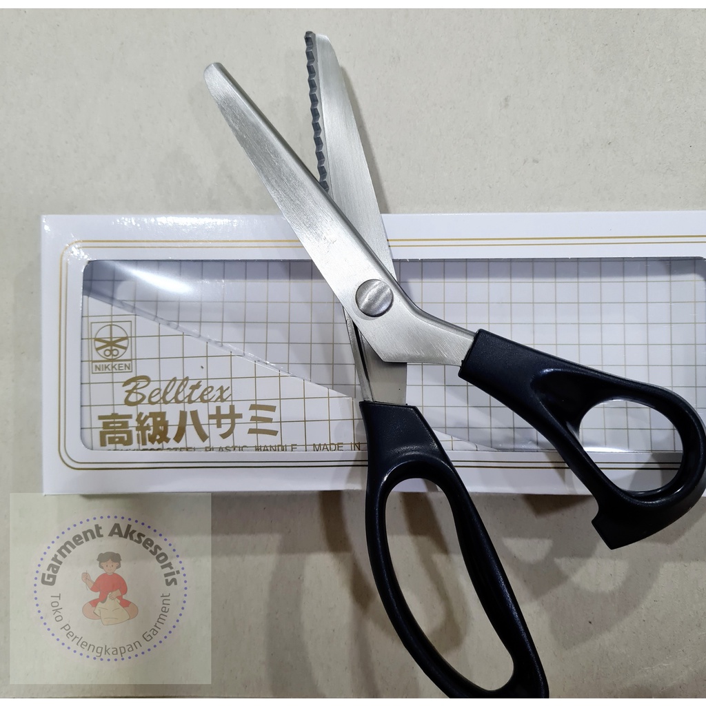 Jual Gunting Zigzag Merk Belltex / Gunting Kain Zig Zag Bergerigi ...