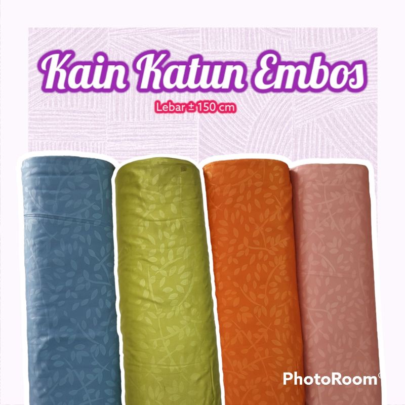 Jual Bahan Kain Katun Embos motif Daun kain cotton emboss embossed ...