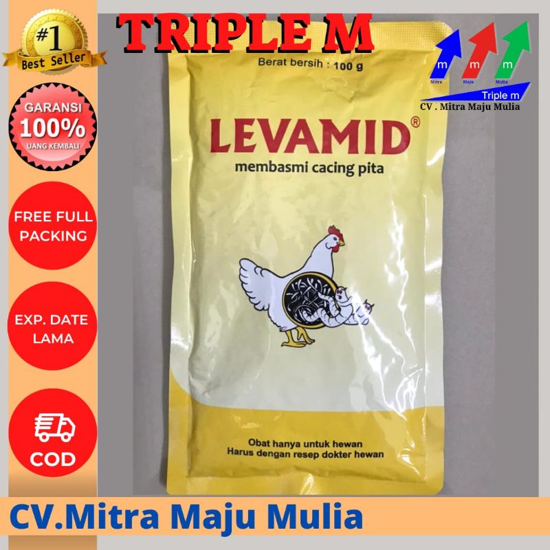 Jual LEVAMID 100 gram Obat Cacing Pita Gilik Ayam Burung Unggas Hewan ...