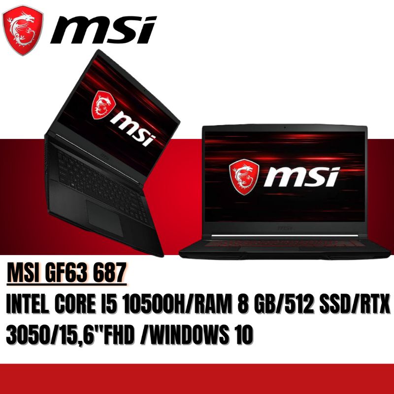 Jual LAPTOP MSI GF63 THIN - INTEL I5 10500H/RAM 8GB/512 SSD/15,6" FHD ...