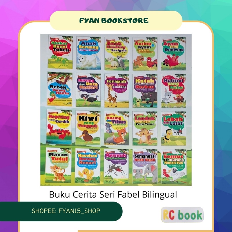 Jual Fyan Book Store: Buku Cerita Seri Fabel Bilingual, Buku Dongeng ...
