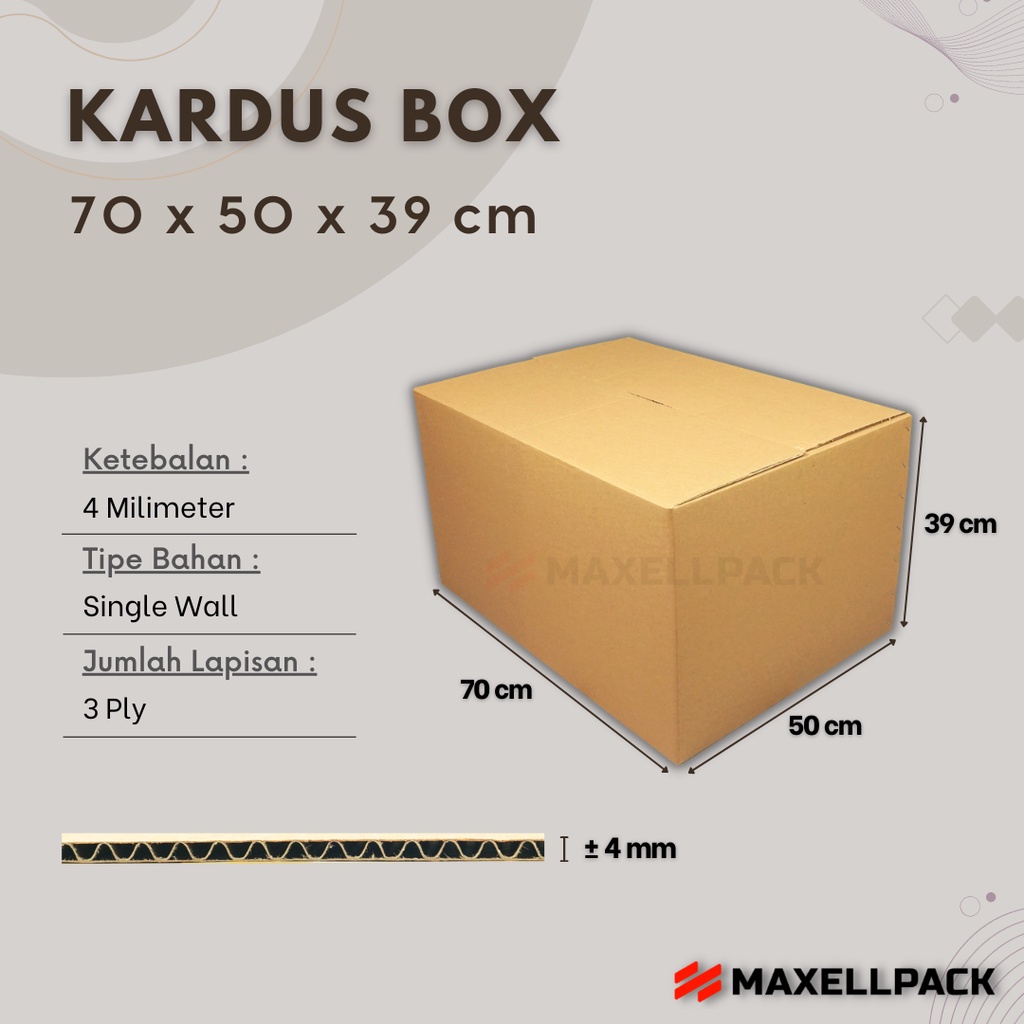 Jual Kardus Karton Box Besar 70x50x39 CM Dus Packing Pindahan Tebal ...