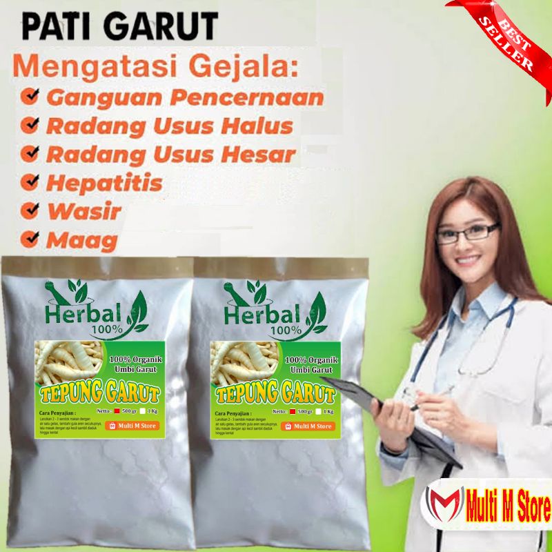 Jual Tepung Pati Garut Kualitas Premium 500 Gram | Terapi Maag Asam ...