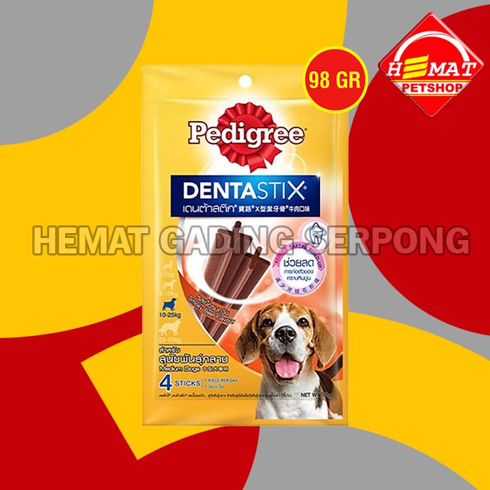 Jual Pedigree DentaStix Medium Dogs 10-25 Kg 98 Gram / Snack Anjing ...