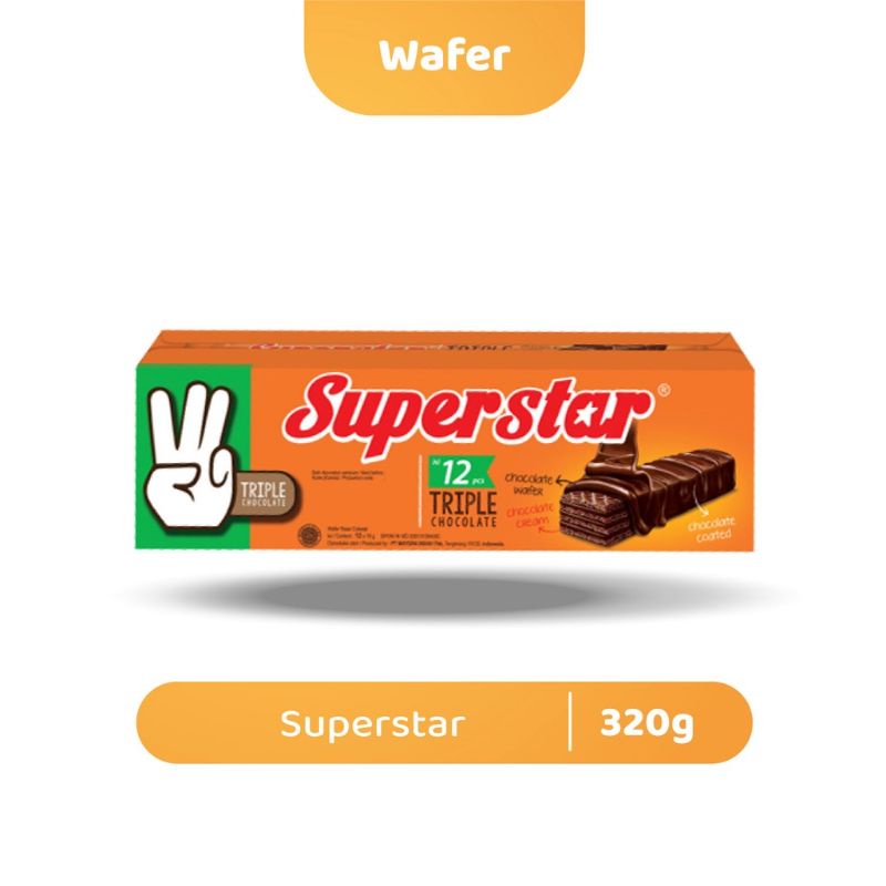 Jual Superstar Triple Chocolate Wafer Stick 12 Pcs | Shopee Indonesia