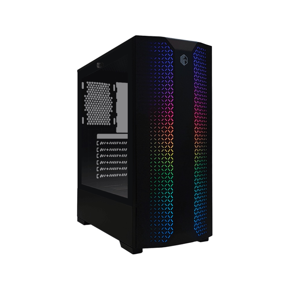 Jual Cube Gaming Fresno Black Free RGB Strip ATX Gaming Case | Shopee ...