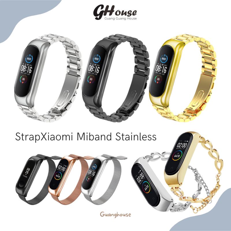 Jual Strap Miband 6/5/4/3 Stainless Tali Pengganti Xiaomi Miband 7/6/5/4/3 Bahan Stainless ...
