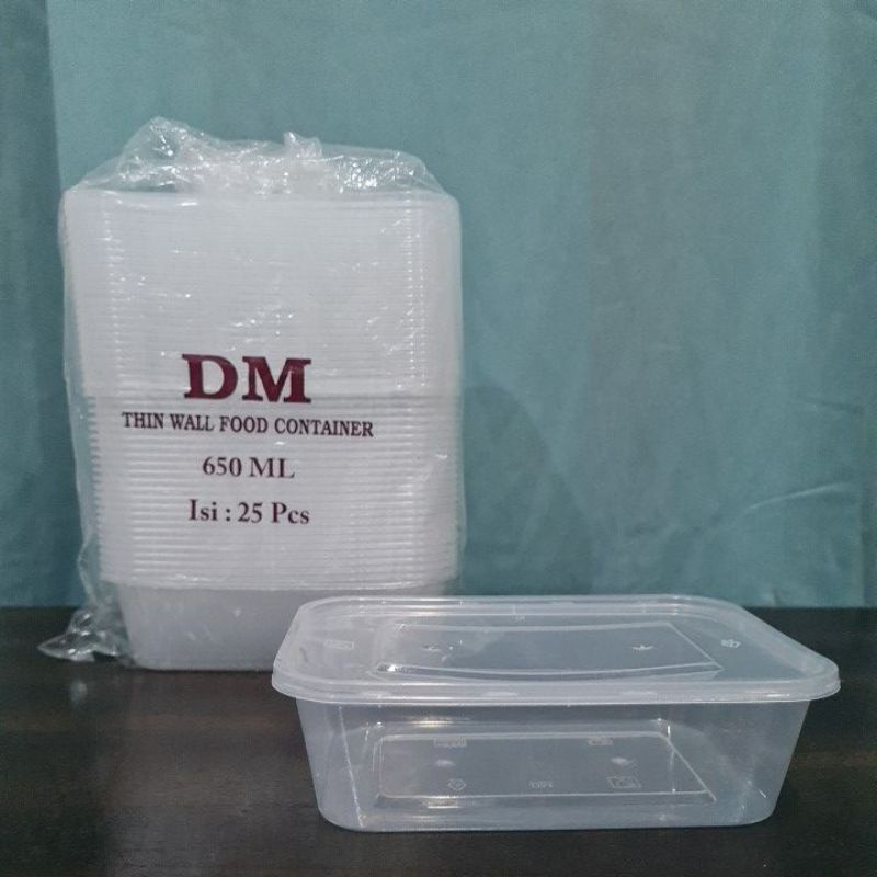 Jual THINWALL KOTAK PANJANG RECTANGLE - 650 ML ISI 25PCS - FOOD ...