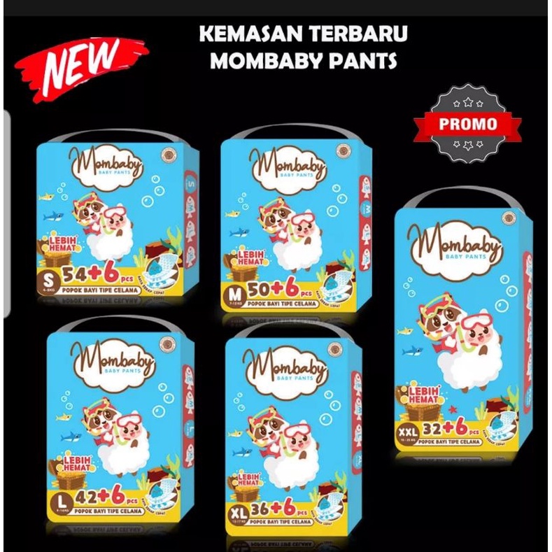 Jual MOMBABY Pants Mega Pack S54 / M50 / L42 / XL36/ XXL32 | Shopee Indonesia