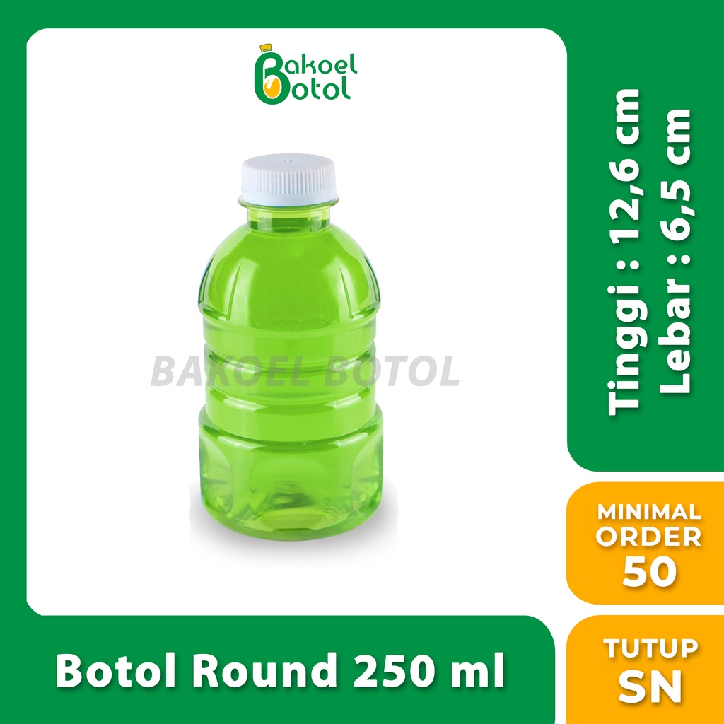 Jual Botol Round 250 ml (MINIMAL 1 PACK ) / Botol Unik 250 ml / Botol ...