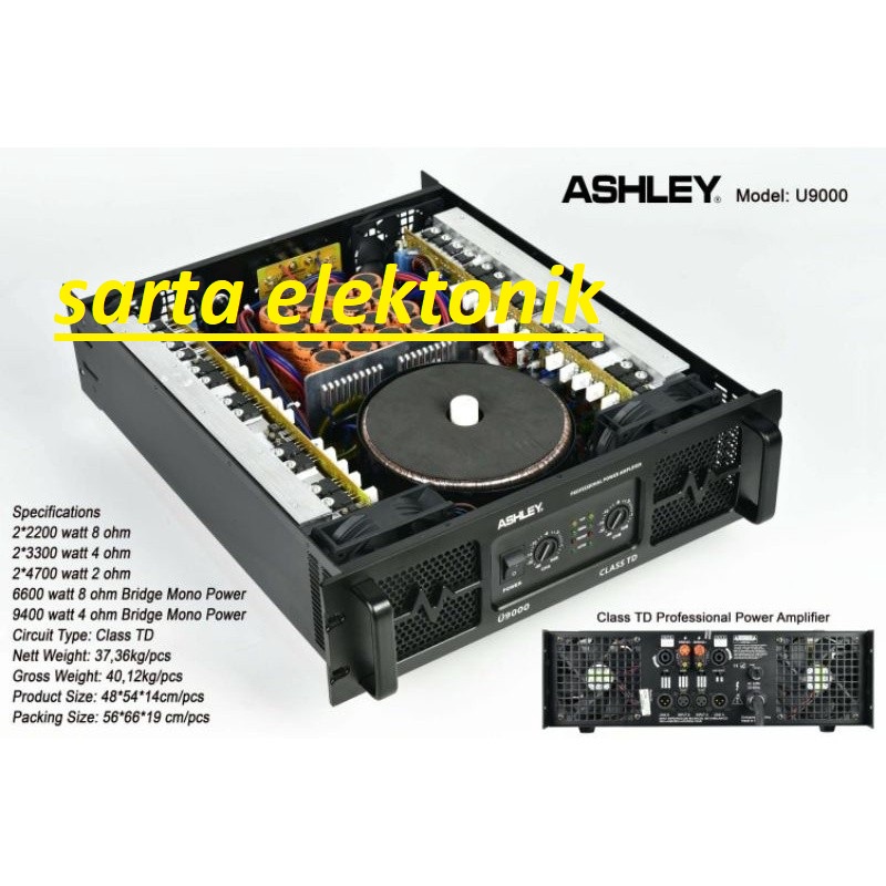 Jual POWER AMPLIFIER ASHLEY U9000 / U 9000 AMPLIFIER CLASS TD ORIGINAL ...