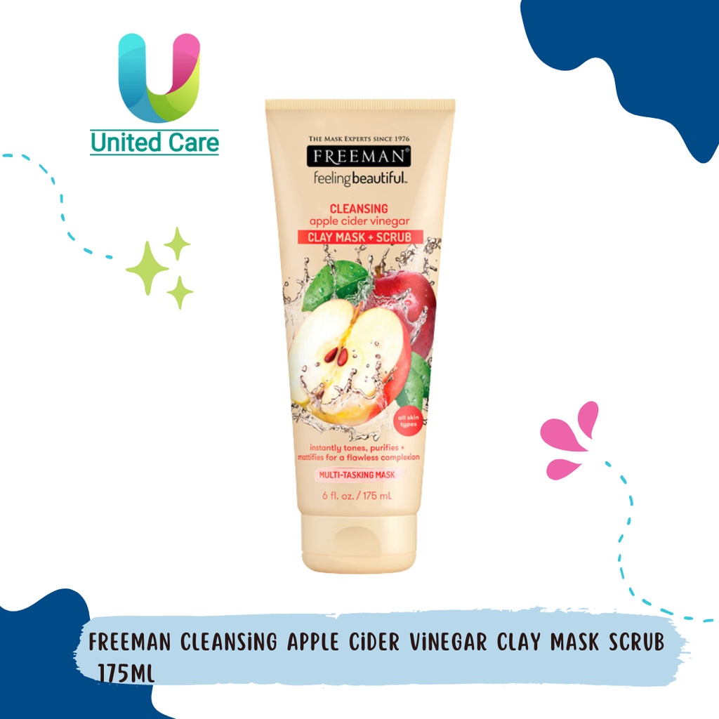Jual Freeman Cleansing Apple Cider Vinegar Clay Mask and Scrub 175 ml ...