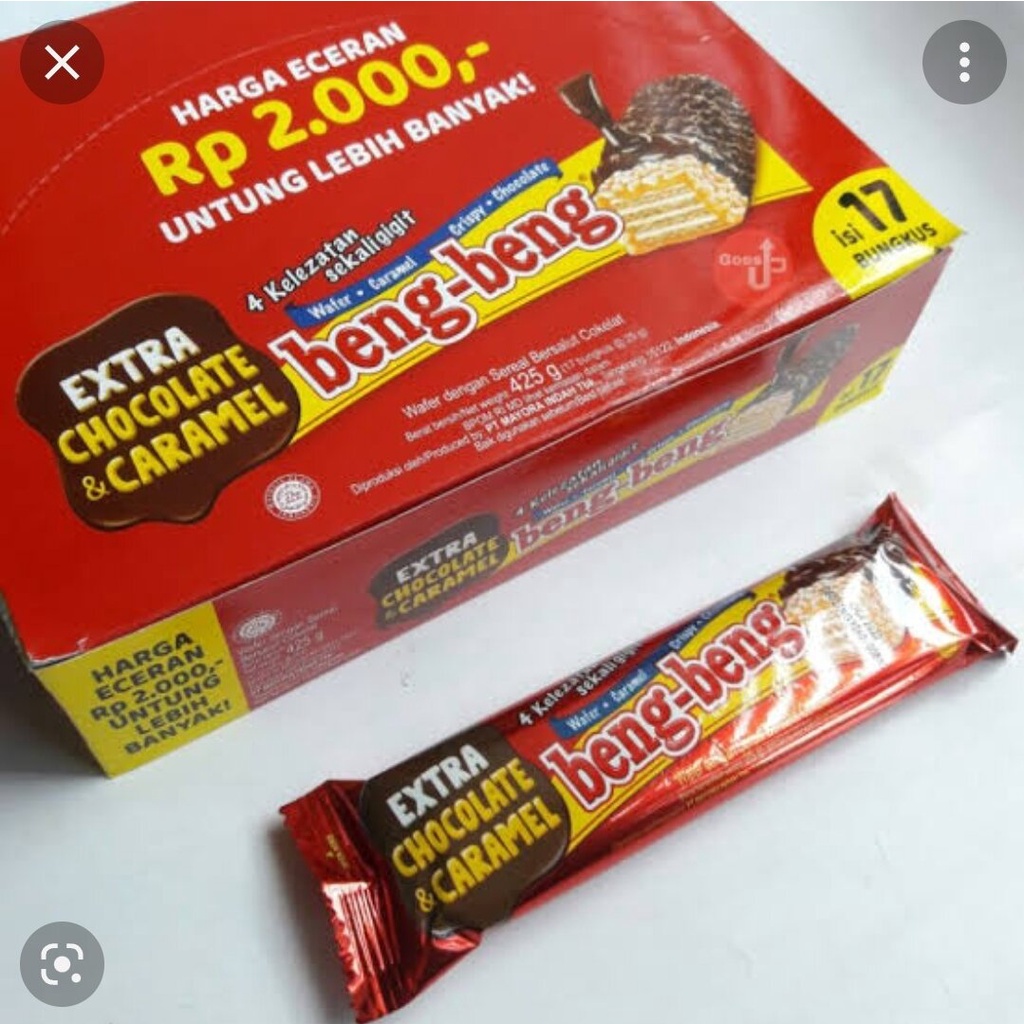 Jual WAFER BENGBENG BISKUIT COKELAT BENG BENG HARGA UNTUK 1 BOX ISI 17 ...