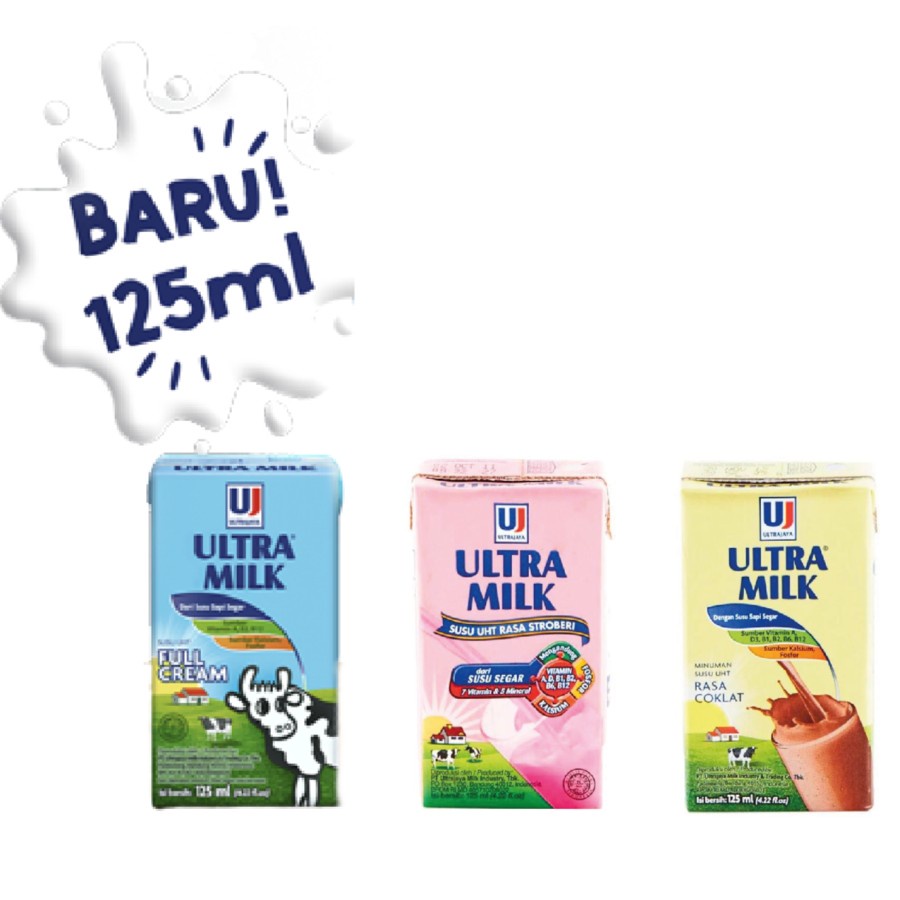 Jual Susu Ultra 125ml Milk UHT 1 Dus 40pcs Full Cream Karton 125 ml | Shopee Indonesia