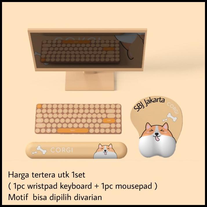 Jual Set Wristpad Keyboard Memory Foam Dengan Wrist Mousepad / Wrist ...