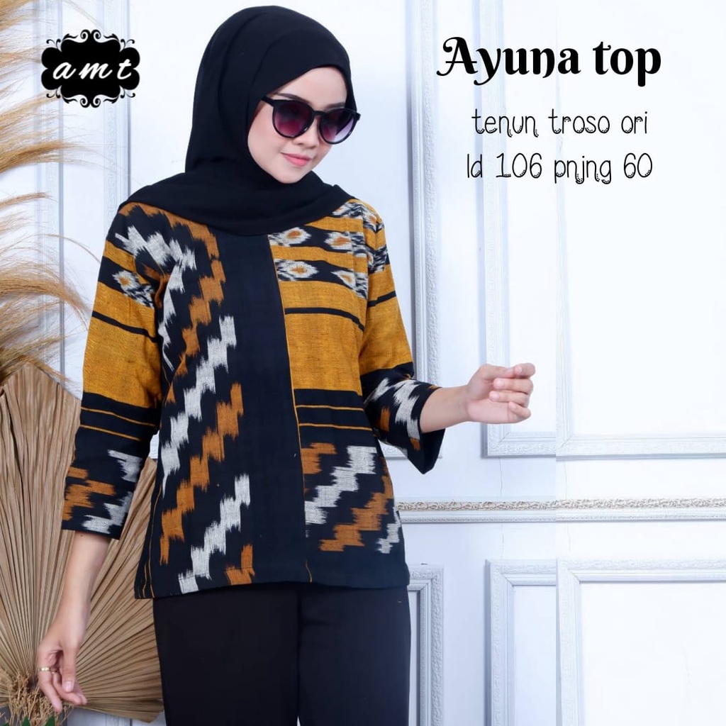 Jual Blouse Batik Tenun by Butik Batik Solo Bahan Tenun ORI kode BLOUSE ...