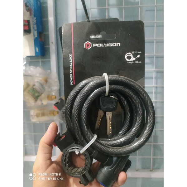 Jual Kunci sepeda Polygon power spiral lock | Shopee Indonesia