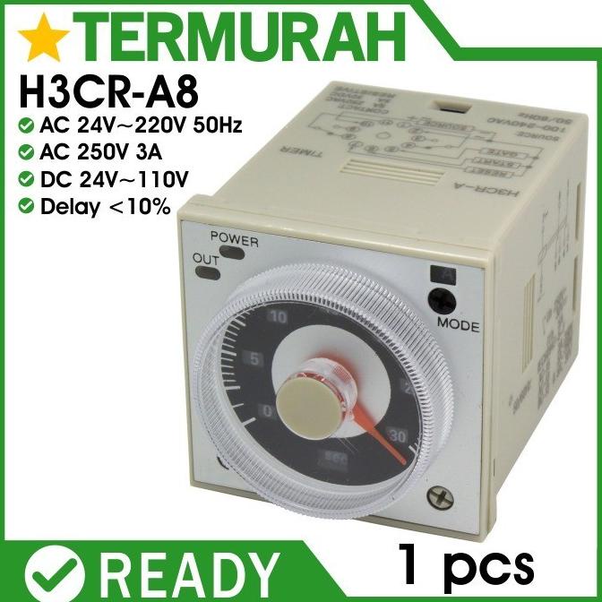 Jual TIMER H3CR-A8 delay relay mini 220VAc 220V AC H3CR A8 socket bkn OMRON | Shopee Indonesia