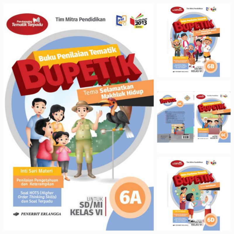 Jual BUKU SISWA KELAS 6 / VI SD/MI BUPETIK ( BUKU PENILAIAN TEMATIK ) TERPADU JILID 6A , 6B , 6C ...